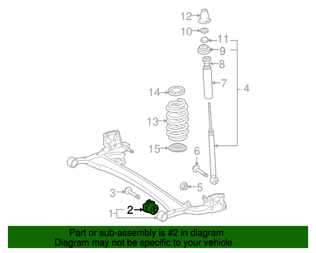 2007-2012 Toyota Axle Beam Bushing 48725-52060 | OEM Parts Online