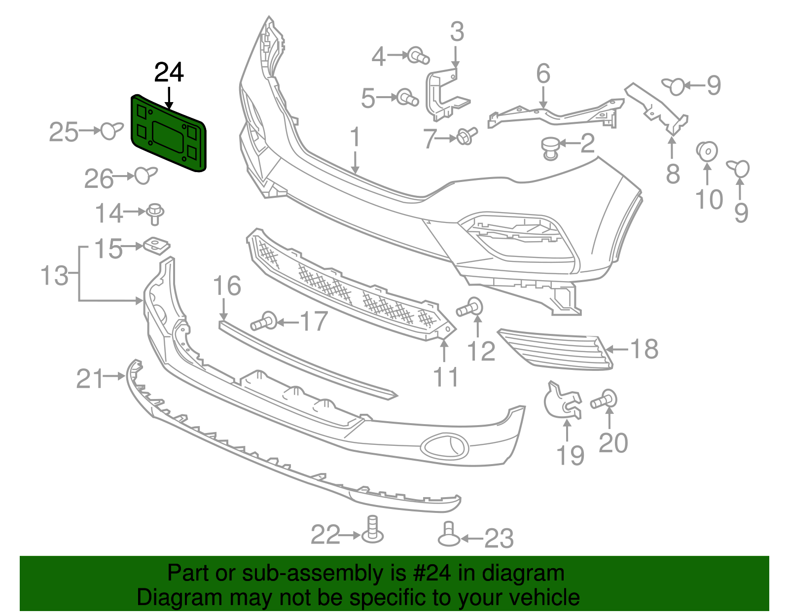 71180-TG7-A00 - License Frame 2016-2018 Honda Pilot | Honda Parts Online