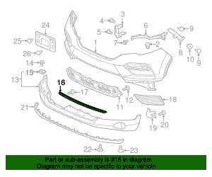 71114-TG7-A00 - Garnish, Front (Lower) - 2016-2018 Honda Pilot | Honda ...