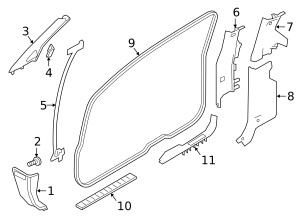 2018-2024 Nissan Lower Center Pillar Trim 76915-9FV1B | Nissan Parts OEM