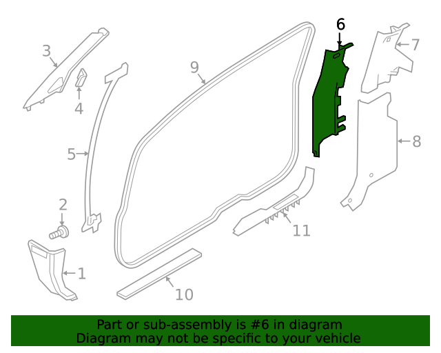 76913-EZ15A - Center Pillar Trim 2018-2021 Nissan | Nissan Parts ...