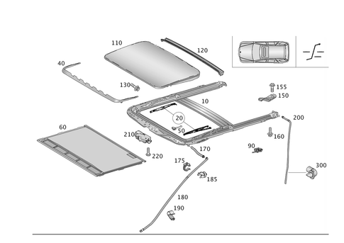 Tilting/Sliding Roof Frame for 2010 Mercedes-Benz ML350 | Mercedes-Benz ...
