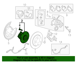 OEM 2018-2020 Honda Accord Bearing Assembly, Rear Hub Unit 42200-TWA ...