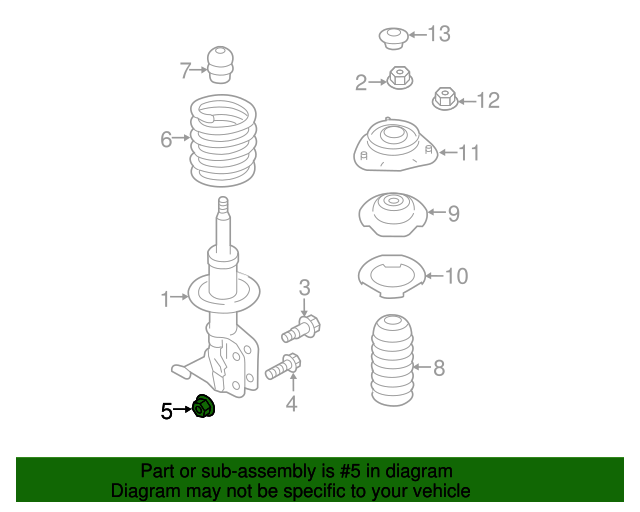 SU003-02889 - Suspension Strut Nut (Left, Right) - 2013-2023 Toyota ...