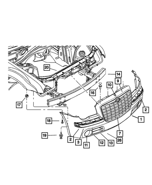 Front Bumper and Fascia for 2005 Chrysler 300 | My Mopar Parts