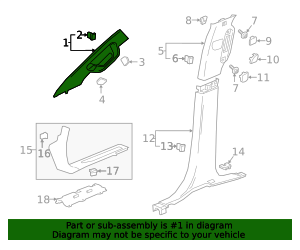 2023 Chevrolet Silverado 1500 Body A-Pillar Trim Panel 85132741 ...