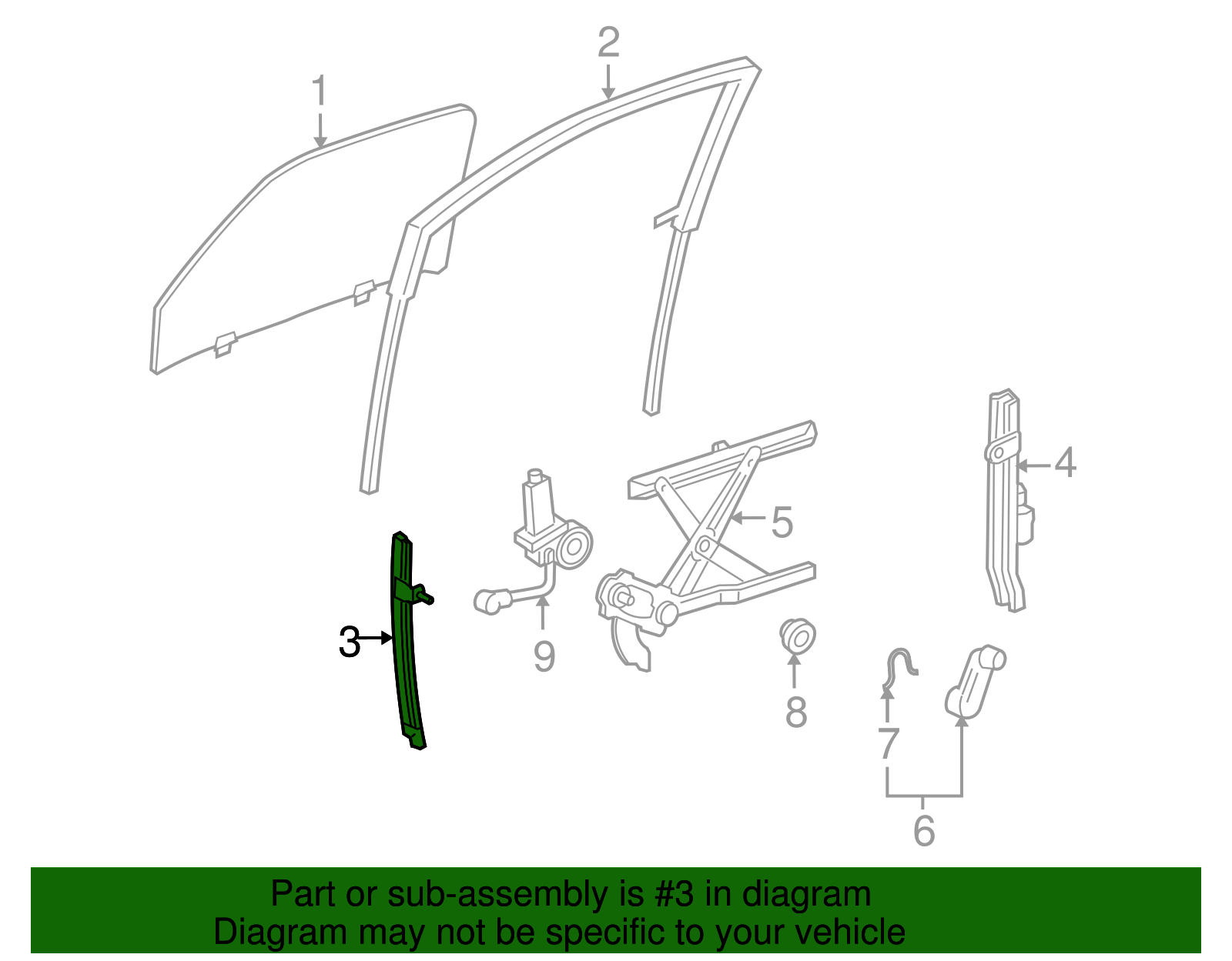 Toyota Parts Door Window Glass Surround Channel Bracket (Left, Front ...