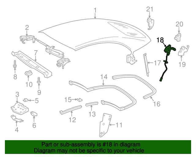 209-820-20-10-64 - Convertible Top Switch - 2007-2017 Mercedes-Benz ...