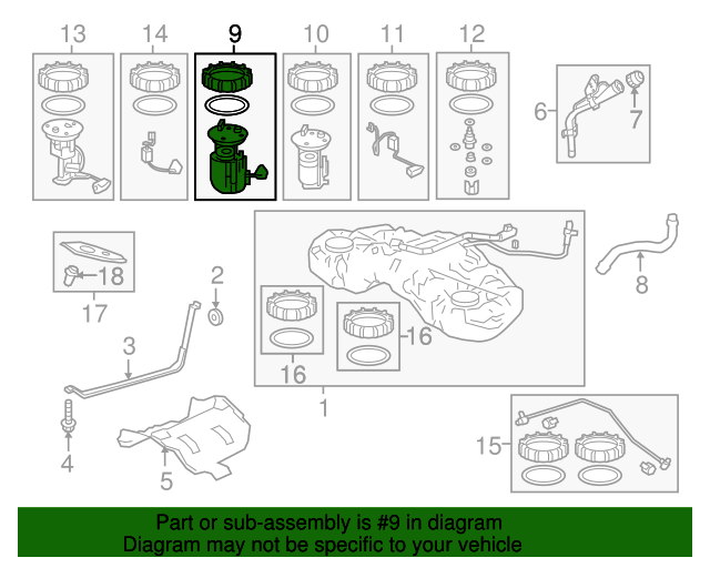 Genuine OEM Acura - Fuel Pump Assembly Part# 17045-TZ7-A01 | Acura ...