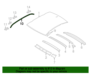 51137221818 - 2009-2015 BMW Roof Molding (51-13-7-221-818) | BMW of ...
