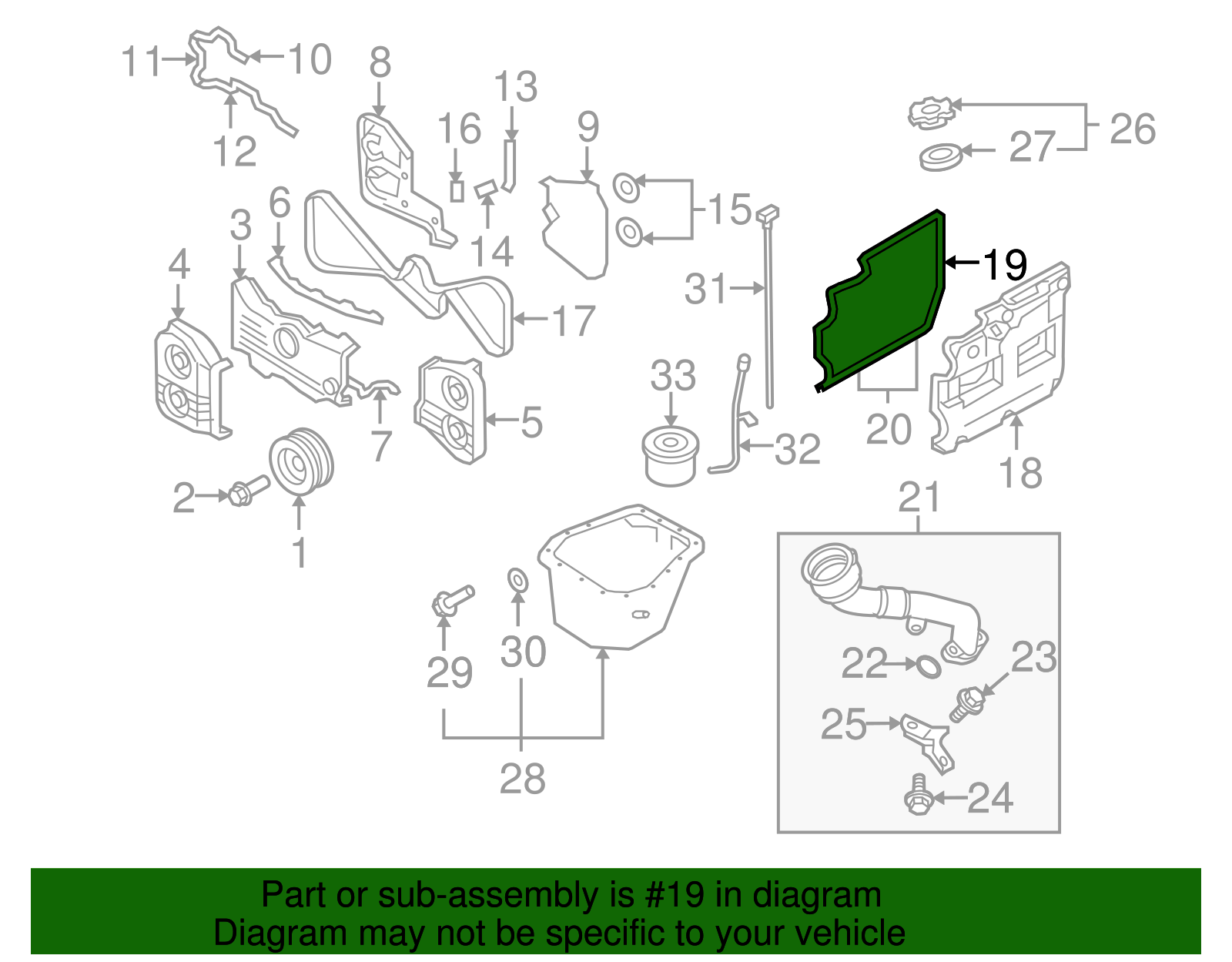 2004-2021 Subaru Valve Cover Gasket 13270AA190 | Subaru Parts Guys