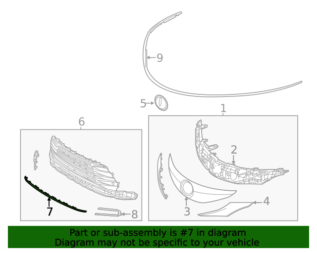 2021-2023 Toyota Sienna Grille Molding 53122-08040 | Toyota Parts Center