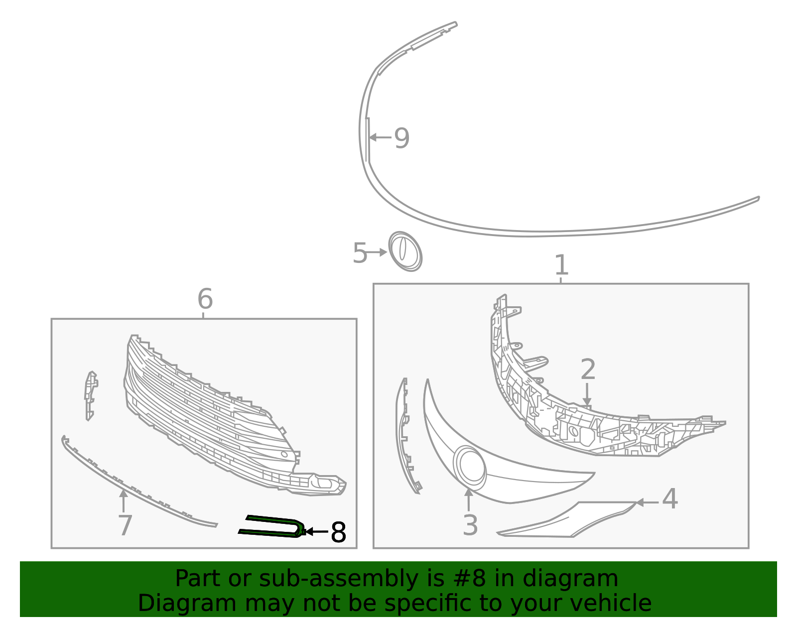 53124-08010 - Grille Molding 2021-2024 Toyota Sienna | Longo Toyota Parts