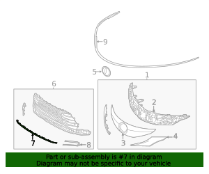 2021-2023 Toyota Sienna Grille Molding 53122-08040 | Toyota Parts Center