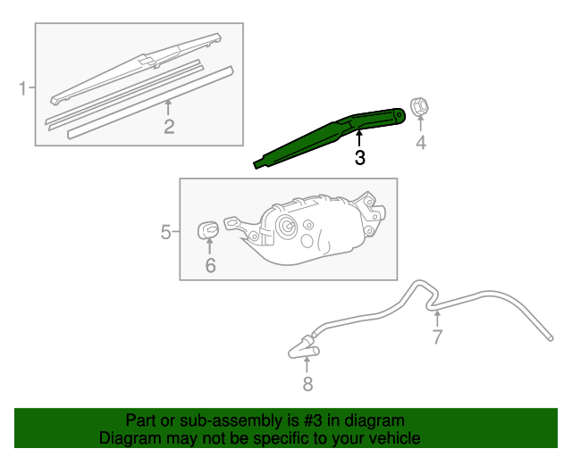 2010-2023 Lexus GX460 Back Glass Wiper Arm 85241-60151 ...