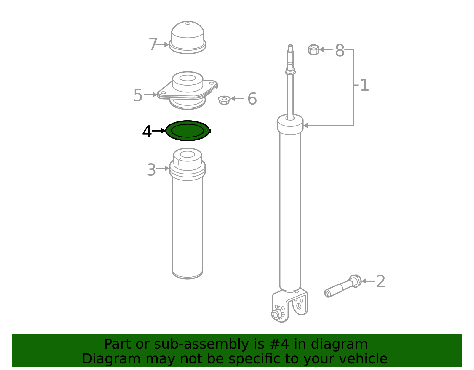 2009-2025 Nissan Suspension Shock Absorber / Strut Mount Gasket 55338 ...