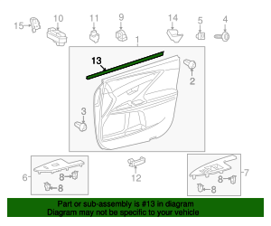 68172-0T010 - Door Window Belt Weatherstrip 2009-2015 Toyota Venza ...