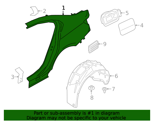 Genuine BMW 41-00-7-493-267 | Quarter Panel | FREE Shipping on Most ...