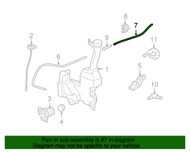 76835-SXS-A01 - Washer Hose 2007-2012 Honda | Honda Parts Online