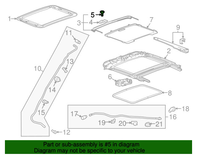 Genuine OEM Sunroof Air Deflector Bolt Part# 11610439 Fits 2010-2015 ...