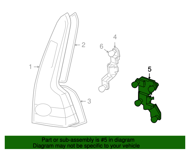 2008-2011 Volvo V50 Tail Light Socket 30763505 | AutoNationParts.com