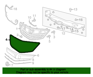 2014-2017 Acura RLX Grille Surround 71125-TY2-A01 | Acura Parts World