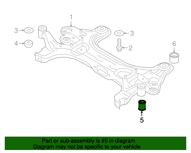 2009-2011 GM Suspension Cross-Member Front Bushing 96535069 ...