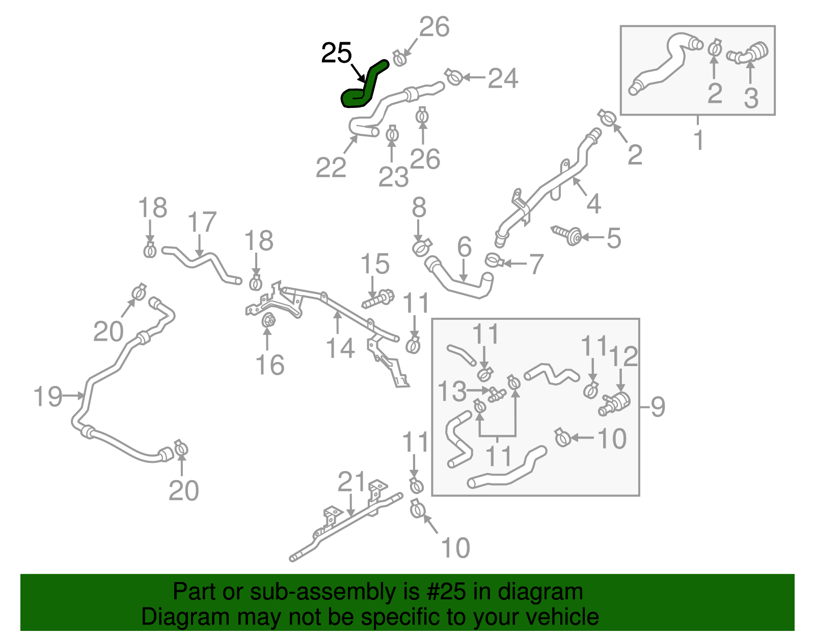 2011-2023 Volkswagen Engine Coolant Hose 03H-121-096-D | Retail ...