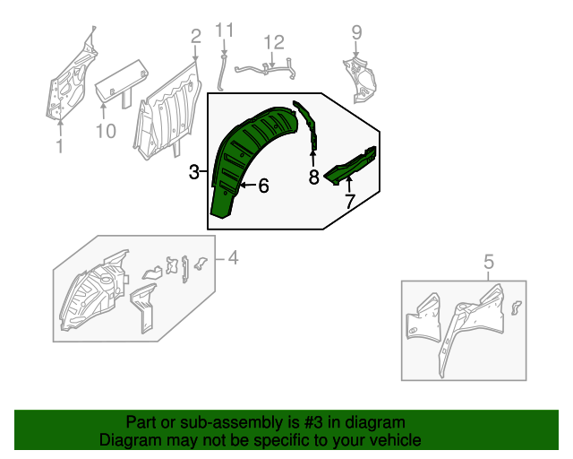 41217155401 - 2004-2010 BMW Outer Wheelhouse (41-21-7-155-401) | BMW of ...