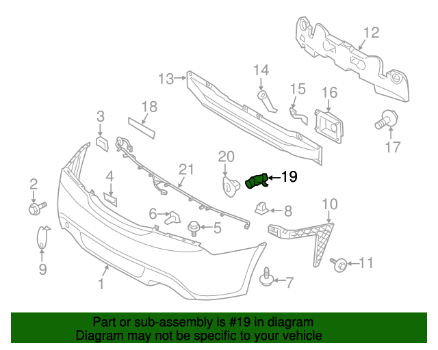 Ultrasonic Sensor Assembly Bws 95720-2M001-TN5 | QuirkParts