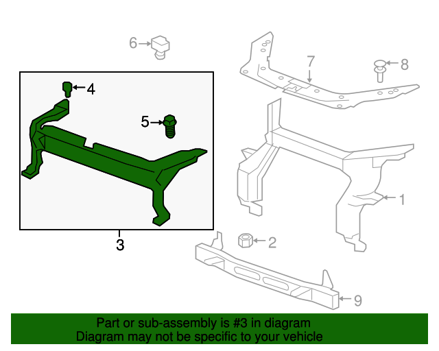 2013-2017 GMC Front Bumper Fascia Upper Support 20986169 GM ...