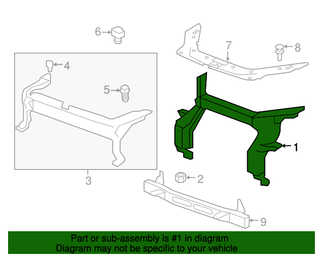 Genuine OEM Front End Upper Tie Bar Support Part# 22818030 Fits 2007 ...