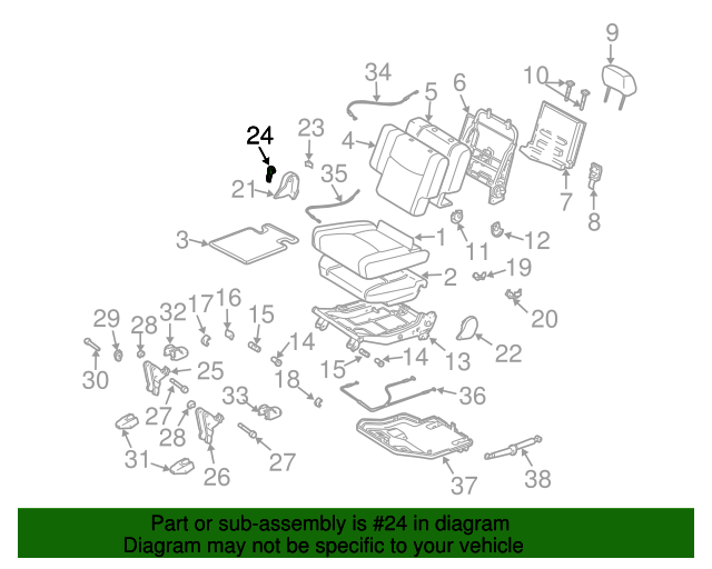 2003-2010 Lexus Recline Handle 72525-60090-B0 | OEM Parts Online