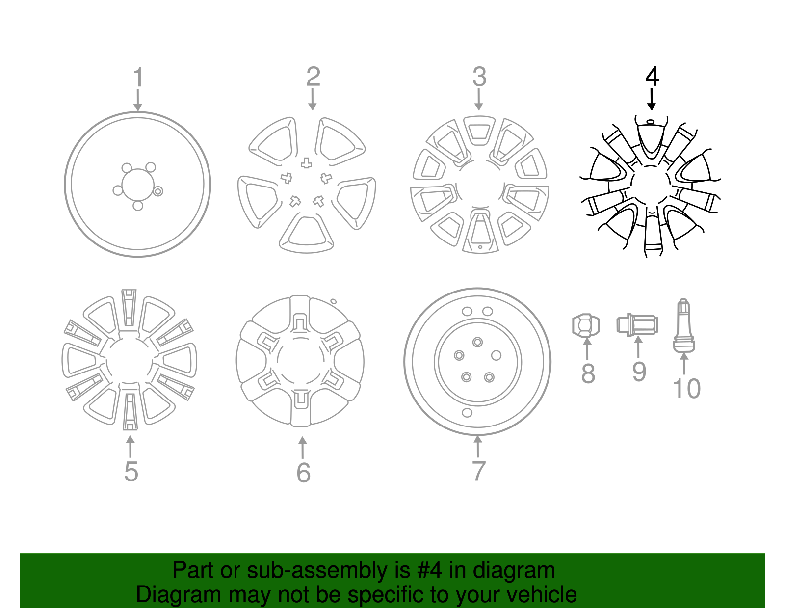 2021-2022 Toyota Wheel, Alloy 42611-0C261 | Retail Performance Auto Parts