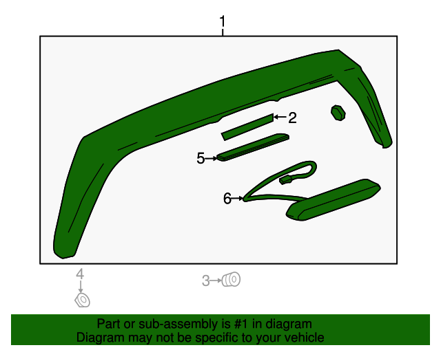 95280995 - Primed Rear Spoiler Assembly with Insulators, Stop Lamp ...