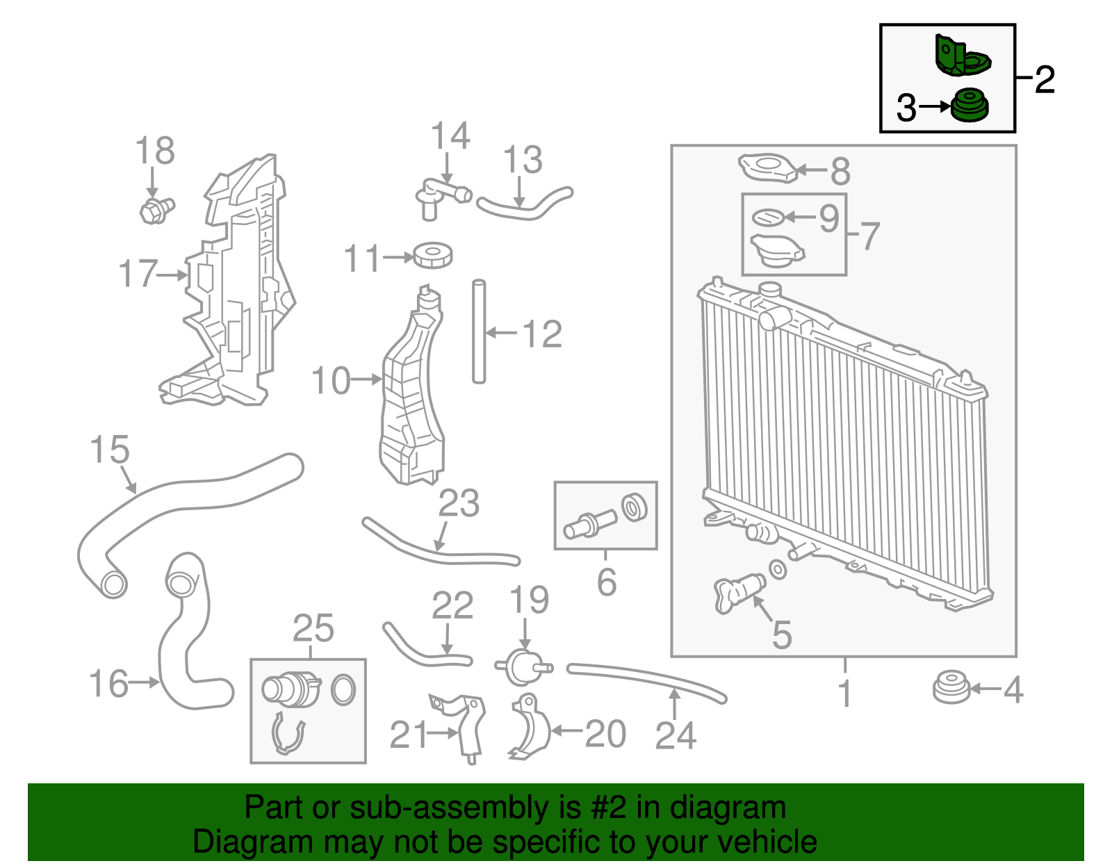 74171-TR0-A00ZZ - 2012-2015 Honda Civic - Bracket Radiator Mounting ...