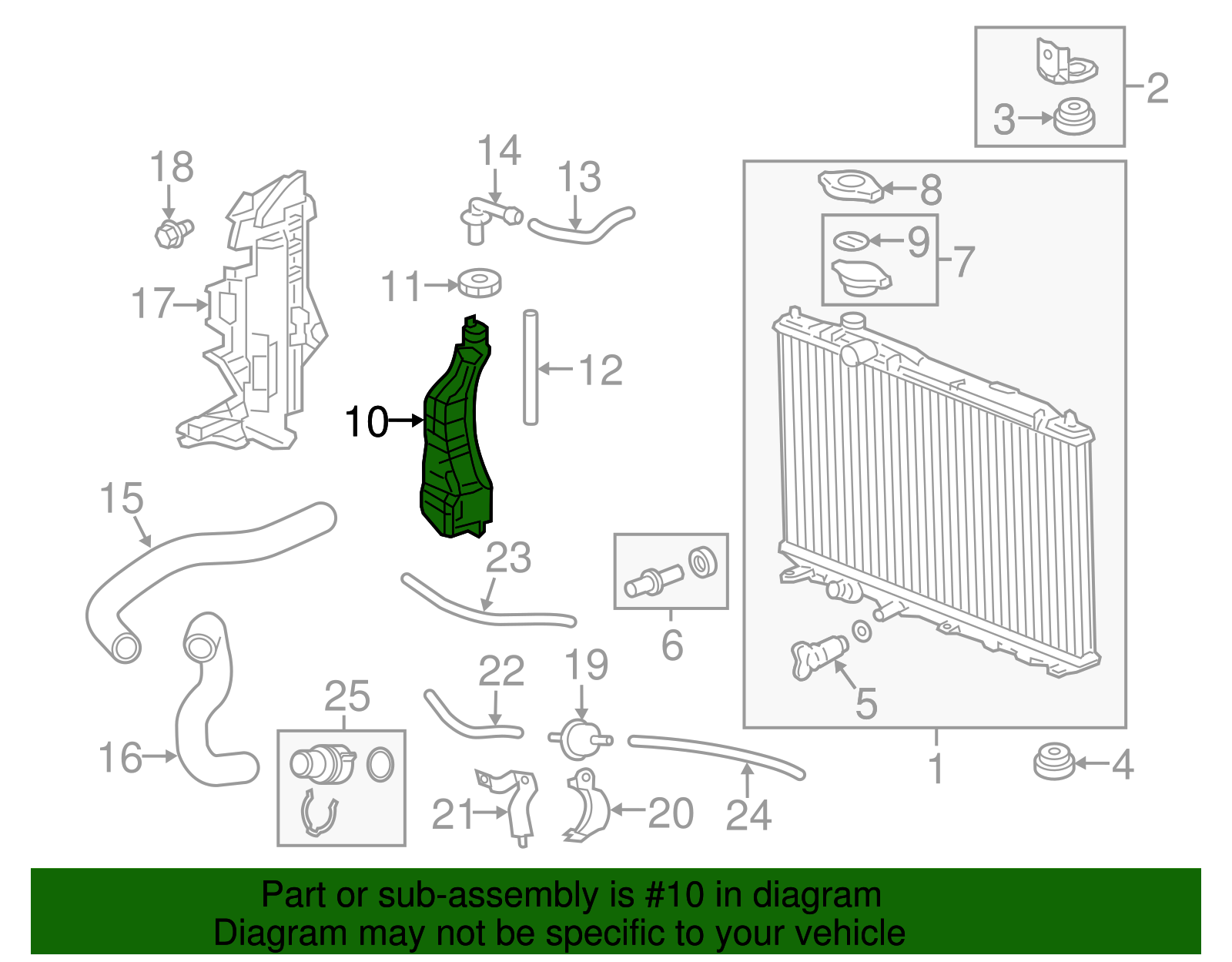 19101-R1A-A00 - Expansion Tank 2012-2015 Honda Civic | Honda Parts Online