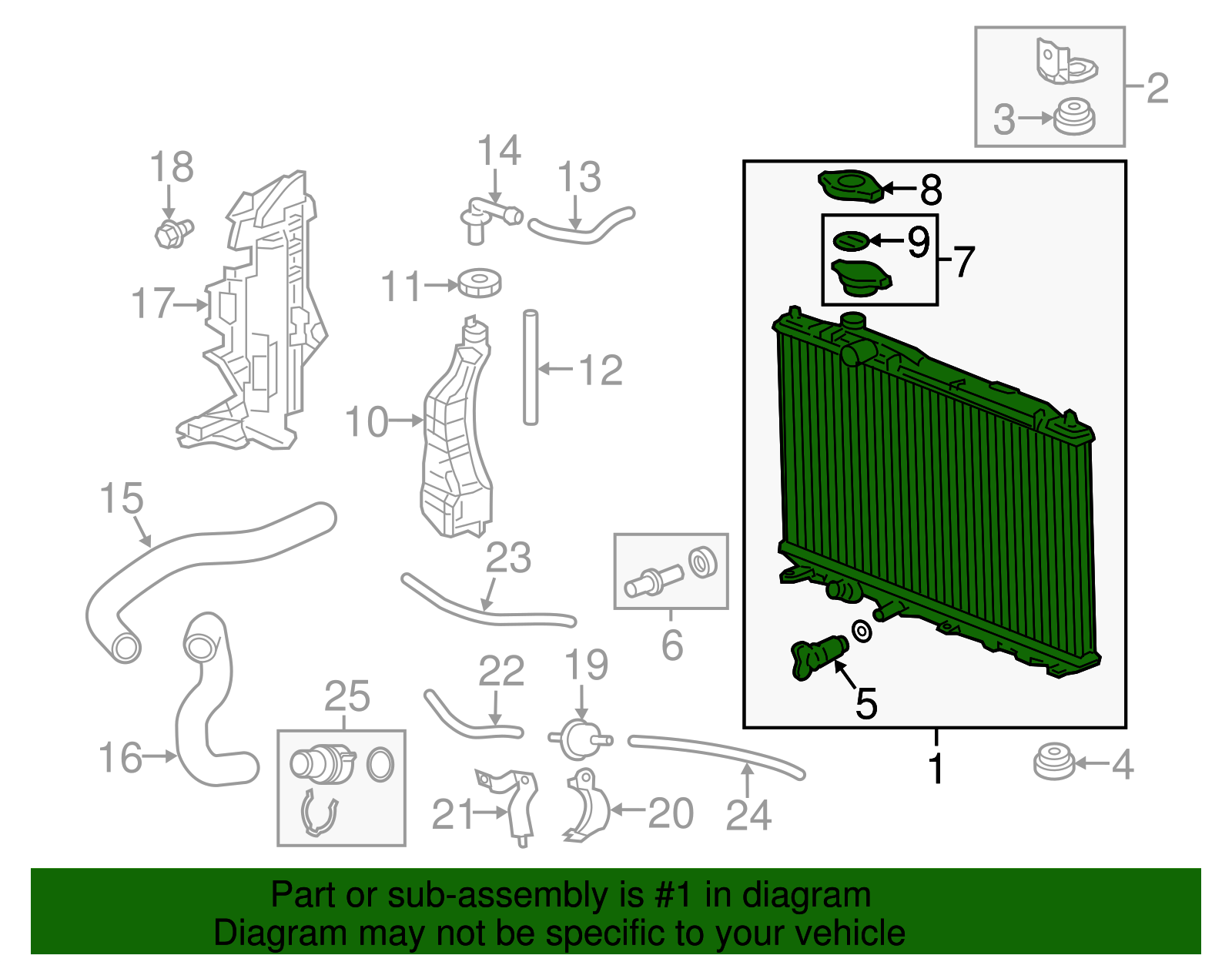 19010-RW0-A61 - 2013-2015 Honda Civic - Radiator (Denso) | Genuine ...