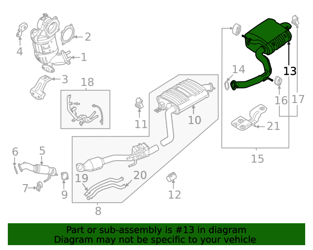 28710-S1350 - Rear Muffler 2021-2023 Hyundai Santa Fe | AutoNation Parts