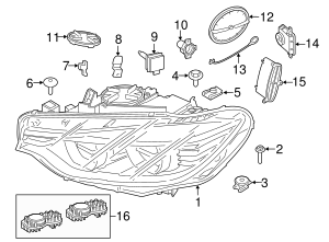 2014-2017 BMW Bi-xenon headlight, right 63-11-7-377-852 ...