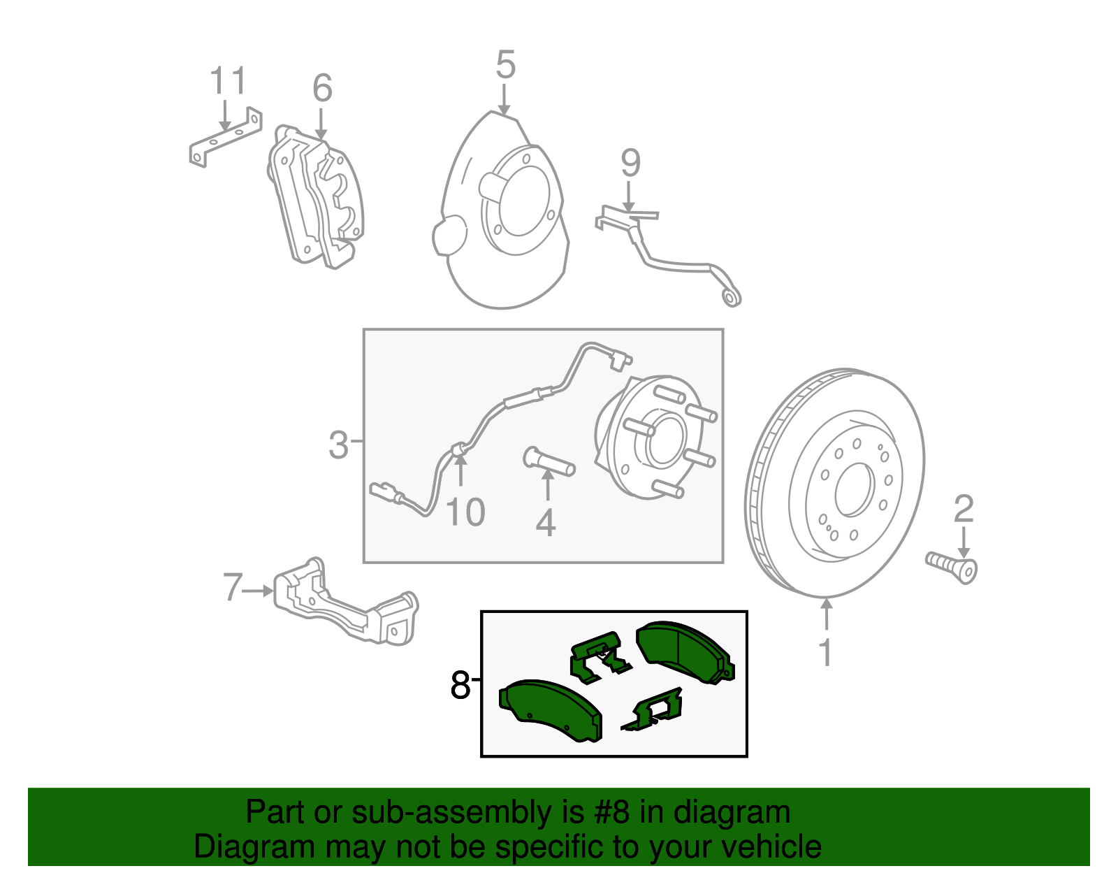 2014-2020 GM Front Disc Brake Pad Set 84320501 GM | GMPartsDirect.com