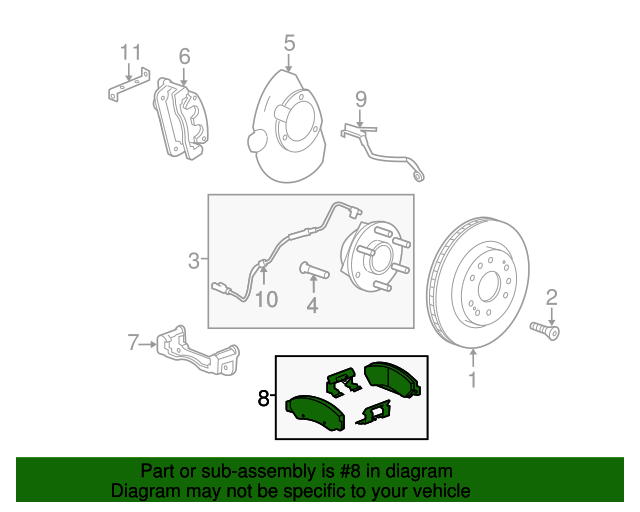 2014-2020 GM Front Disc Brake Pad Set 84320501 GM | GMPartsDirect.com