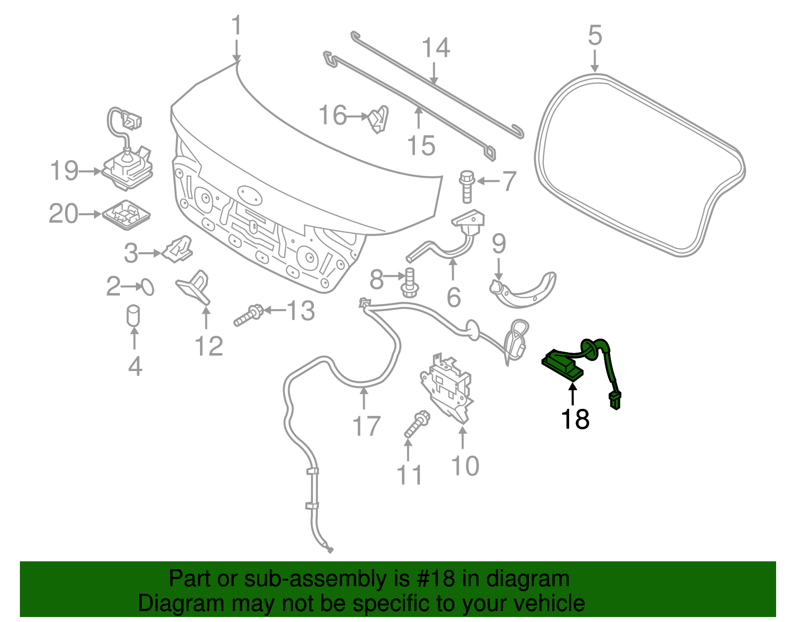2011-2018 Kia Trunk Lid Switch 81260-2G000 | Retail Performance Auto Parts