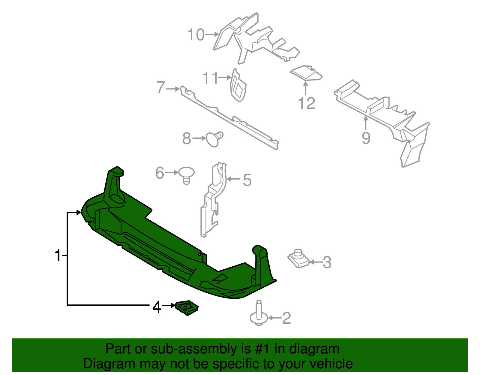 2015-2019 Ford | Lower Deflector | CK4Z-17626-A | Walls' Ford Parts