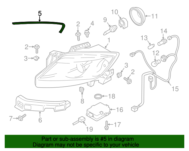 2010-2015 Mazda CX-9 Headlamp Assembly Protector - Driver's Side (LH ...