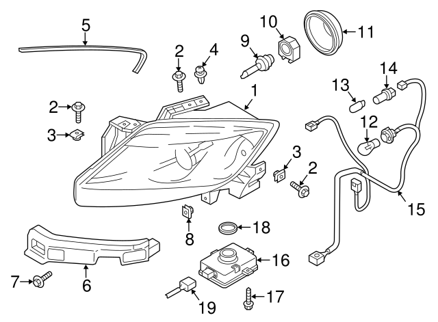 2010-2015 Mazda CX-9 Headlamp Assembly Protector - Driver's Side (LH ...