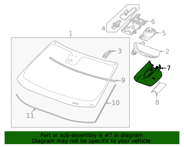 2021-2023 Chevrolet Trailblazer Black Windshield Sensor Mount Bracket ...