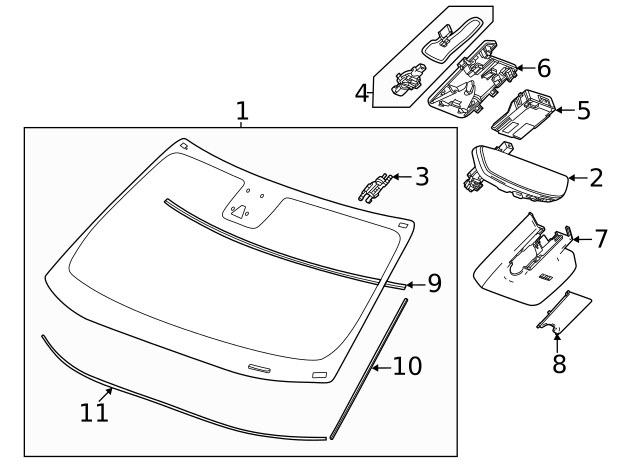 2021-2022 Chevrolet Trailblazer Windshield 42782816 | TascaParts.com
