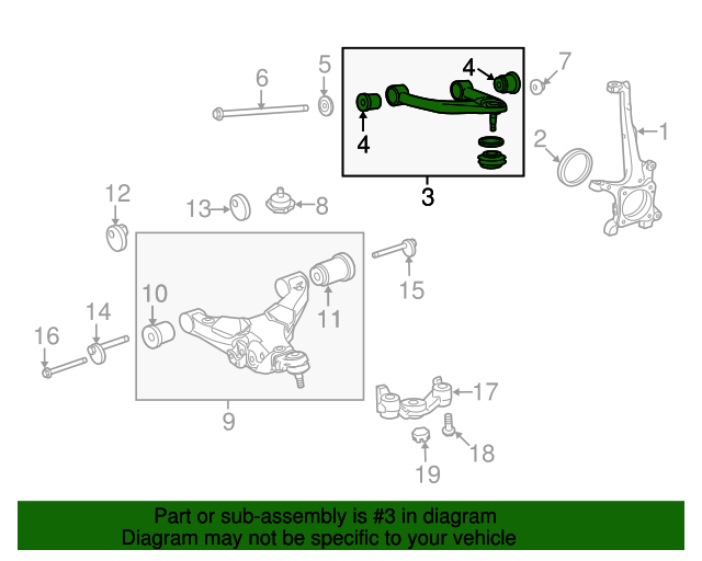 2007-2022 Toyota Suspension Control Arm (Right, Front, Upper) 48610 ...