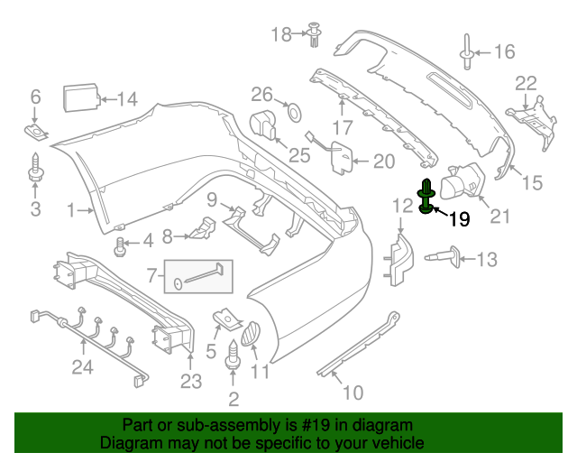 000-991-49-40 - Bumper Cover Spacer Panel Clip 2012-2024 Mercedes-Benz ...